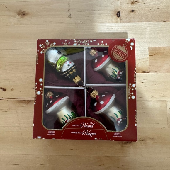 Max Glass | Holiday | Max Glass Christmas Holiday Ornaments 3 Mushrooms ...